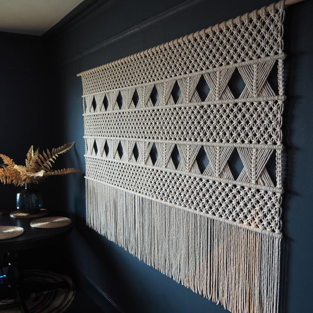 Large Wide Macrame Wall Hanging, Dumino: Modern Macrame Wall Hangings ...
